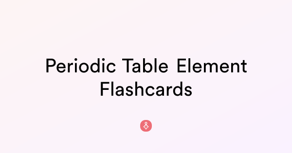 Periodic Table Element Flashcards